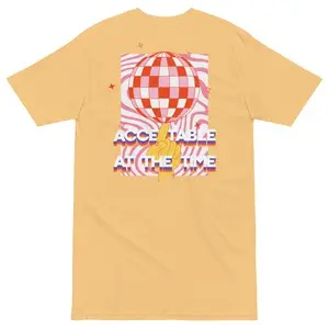 ANCHOR & CREW Embroidered Cotton T-shirt With Disco Ball Graphic - Gold/yellow