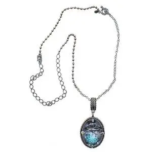 GEM KINGDOM Necklace Through The Looking Glass Diver - Silver