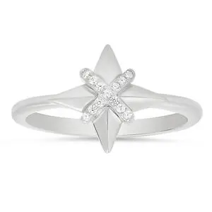 KYLIE HARPER Petite Diamond Cz North Star Ring In Sterling - Silver