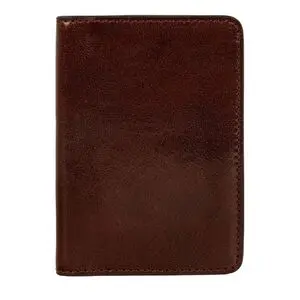 TIME RESISTANCE Small Leather Passport Holder In Gulliver's Travels - Brown
