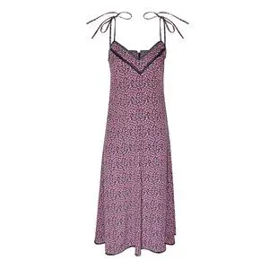 2KSTYLE Adan Floral Print Lace Trimmed Slip Midi Dress Multicolor - Pink