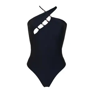 AULALA PARIS The Solar Energy Nighttime Asymmetric Cut Swimsuit - Black