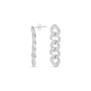 SHYMI Pave Cuban Earrings - Silver
