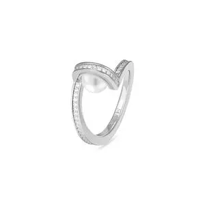 MEULIEN Pearl And Arc Ring - Silver