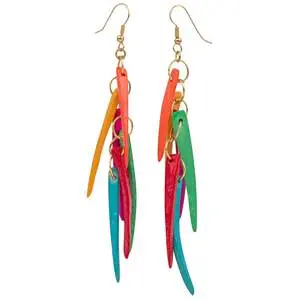 MOKUYOBI Wood Dangle Earrings - Red