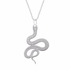 CARTERGORE Small Snake Pendant Necklace - Silver