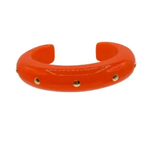 MICHAEL NASH JEWELRY Ingrid Gold Studded Cuff - Orange