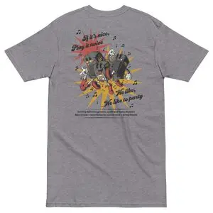 ANCHOR & CREW Heather If It's Nice Play It Twice Disco! Cotton Embroidered Oversized T-shirt - Grey