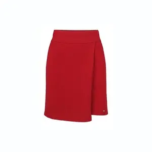 TIRILLM Anette Merino Wool Skirt With Wrap Front - Red