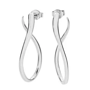 LUCY QUARTERMAINE Solid Sterling Melting Drop Hoops - Silver