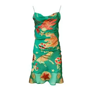 GEEGEE COLLECTION Circus Silk Slip Dress - Green