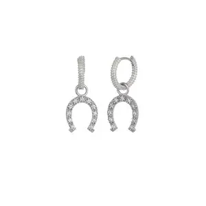 SPERO LONDON Hoop Sterling Horseshoe Equestrian Earrings - Silver