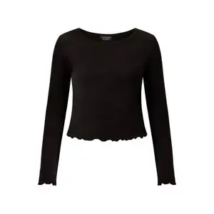 KNOWN SUPPLY Ribbed Cotton Long Sleeve Jill - Black