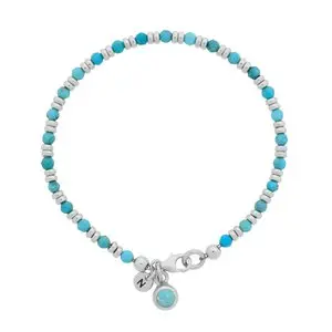 NELLOU JEWELLERY Linear December Birthstone Bracelet Turquoise Sterling Silver - Blue
