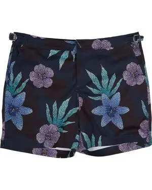 LORDS OF HARLECH Pool Floral Memory Swim Short Navy - Blue