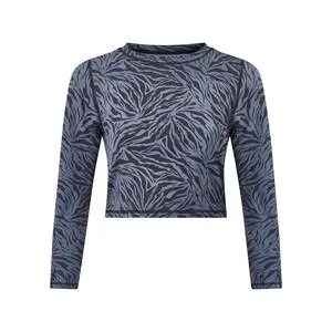 LULA-RU Long Sleeve Top Tiger Print - Grey