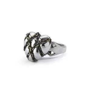Mishka Chained Love Ring - Silver