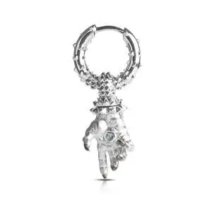 KASUN LONDON Hand Of The Protector Earrings March Aquamarine - Silver