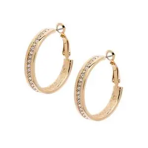 EMMA HOLLAND JEWELLERY Crystal Large Hoop Earrings - Gold