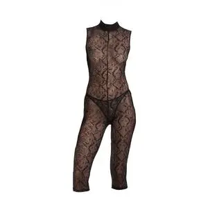 LUNATIC FEMME Sheathe Snake Lace Capri Catsuit