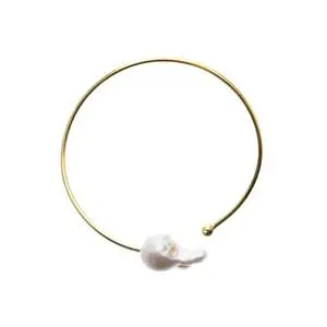 SILVER MOON Sterling Silver Bracelet With Pearl En Moon's Tear - Gold
