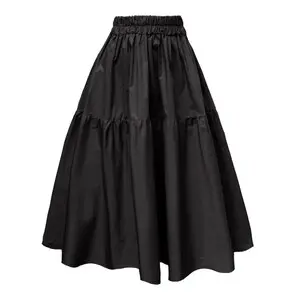 FROCK TALES Tahiti Midi Skirt With Pockets - Black