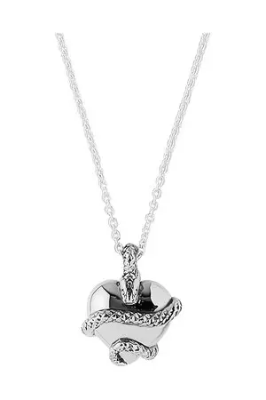 ASTOR & ORION Wise Heart Charm Necklace - Silver
