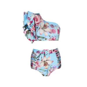 NUR KARAATA Begonia Blu Bikini Set - Blue