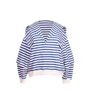 IOANA CIOLACU Striped V-neck Capeshirt