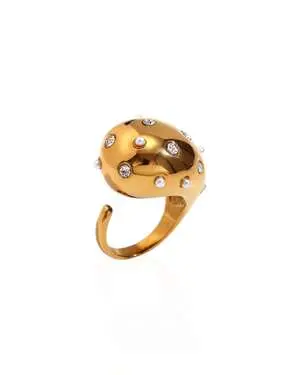 KYBELE STUDIO White / Gold Disco Ring In Gold - White/gold