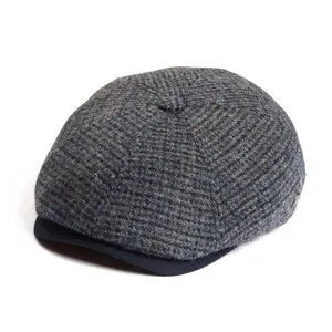 DASMARCA HATS Aaron Harris Tweed Wool Cap With Earflaps Pebbles - Grey