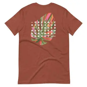 ANCHOR & CREW Organic Cotton T-shirt With Leaf Motif - Red