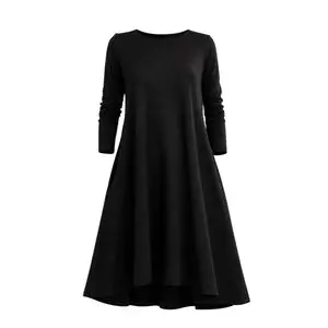 NIKKA PLACE Cotton Midi A-line Dress - Black
