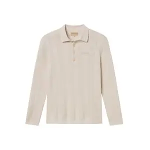 WESTON JON BOUCHER Alastair L/s Slim Fit Knit Polo Palomino - White