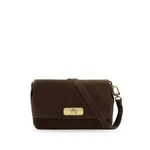 APATCHY LONDON The Maisie Midi Suede Bag - Brown