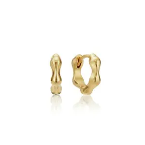 LILY & ROO Molten Huggie Hoop Earrings - Gold