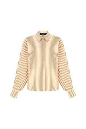 EXQUISE Neutrals / Emersyn Waist Cotton Shirt - Brown