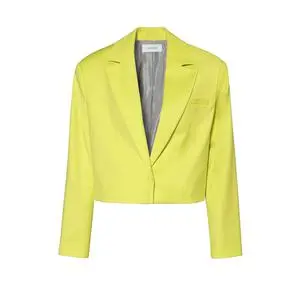 AGGI BY HALEWSKI Lora Wild Lime Single Breasted Short Blazer - Yellow