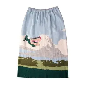 ABSURDE Knit City On Clouds Skirt - Blue
