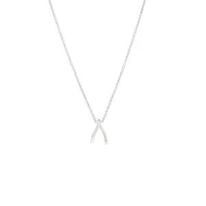 SPERO LONDON Sterling Tiny Mini Wishbone Necklace - Silver