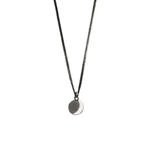 ZULA JEWELRY + DESIGN Black / Silver Moon Waxing Necklace - Black/silver