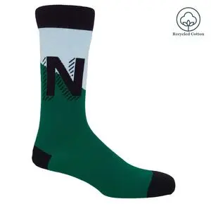 PEPER HAROW - MADE IN ENGLAND Alphabet ’s Socks – N - Green