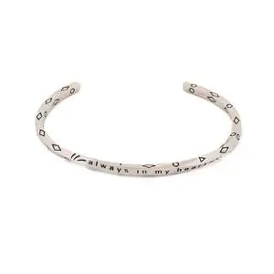 EBRU JEWELRY Always In My Heart Cuff Bracelet - Silver