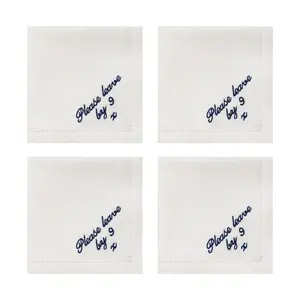 LILLY LOVES Please Leave Nine Cocktail Napkins - Blue