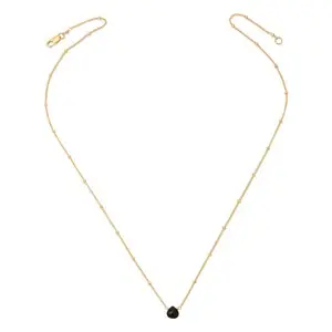 HEATHER HAWKINS Satellite Tiny Gemstone Necklace Gold-filled Spinel - Black