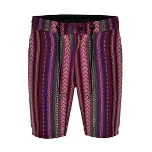 DAVID WEJ Dareski Tribal Print Drawstring Shorts Wine Multi - Red