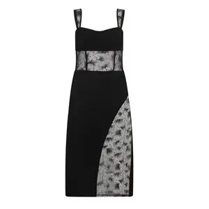 SOUR FIGS Lace Panelled Midi Dress