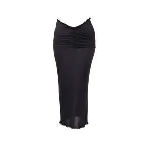 NITA SHADE Zamora Ruched Maxi Skirt - Black