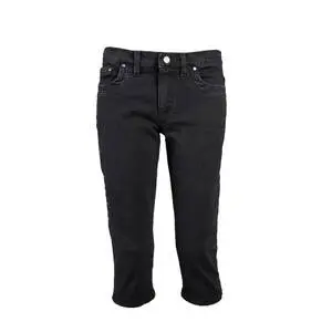 LOVE AND NOSTALGIA Little Gath Capri Jean Washed Back - Black