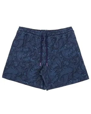 LORDS OF HARLECH Silus Paisley Romance Interlock Shorts - Blue